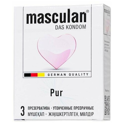 Супертонкие презервативы Masculan Pur - 3 шт.