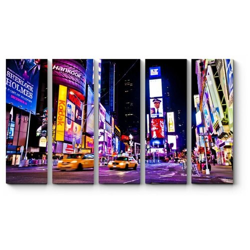 Модульная картина Неоновые огни Нью-Йорка 140x84