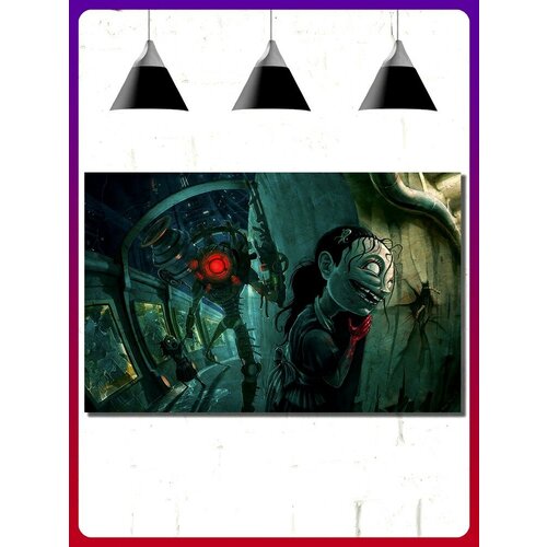 Картина интерьерная, на рельефной доске ОСП, Игры Bioshock 2 - 17696