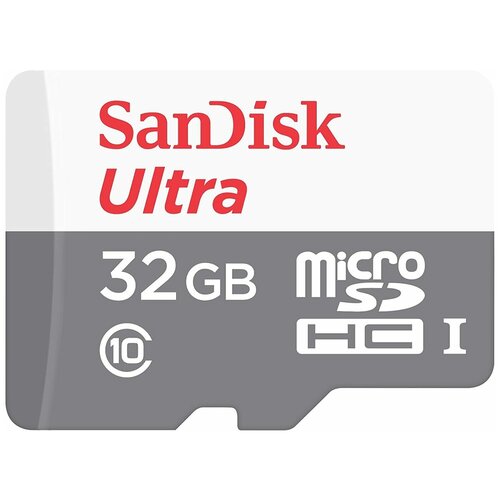 Карта памяти microSD SanDisk Ultra, 32 ГБ (SDSQUNR-032G-GN3MN) , Class 10 (100 Mb/s) без адаптера