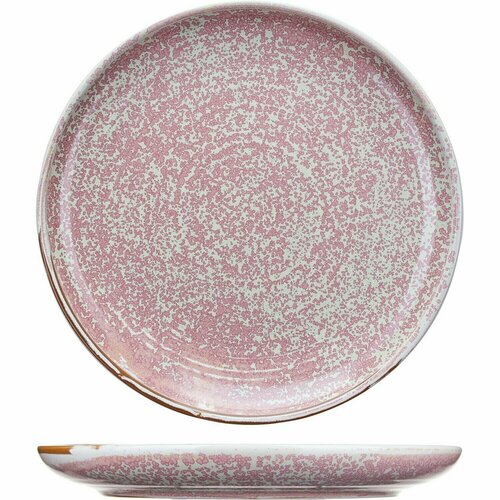 Тарелка Kunstwerk круглая с бортом Пион 280х280х35мм, фарфор, розовый