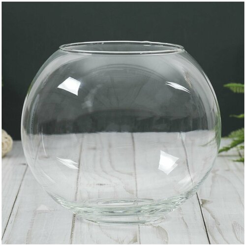 Конфетница круглая, прозрачная, шар XL, кашпо, ваза для конфет, диаметр 17 см