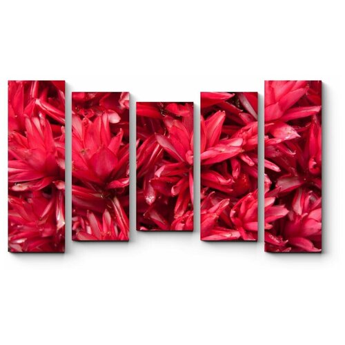Модульная картина Красные тропические цветы90x54