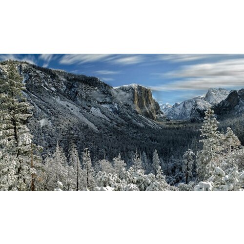 Картина на холсте 60x110 LinxOne "Yosemite National Park" интерьерная для дома / на стену / на кухню / с подрамником
