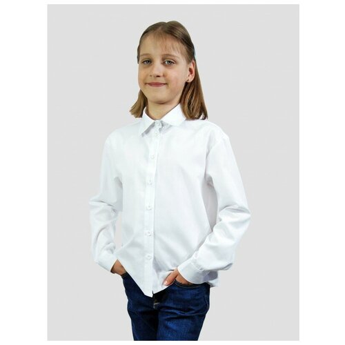 Школьная рубашка IRINA EGOROVA, размер 158, белый