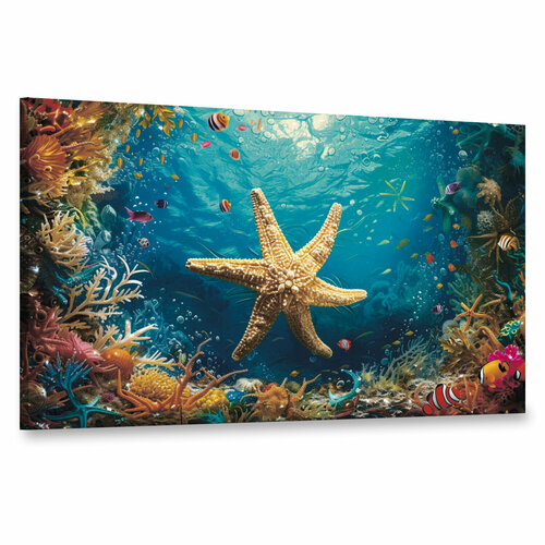 Интерьерная картина 100х60 "Морская звезда и морской бриз"