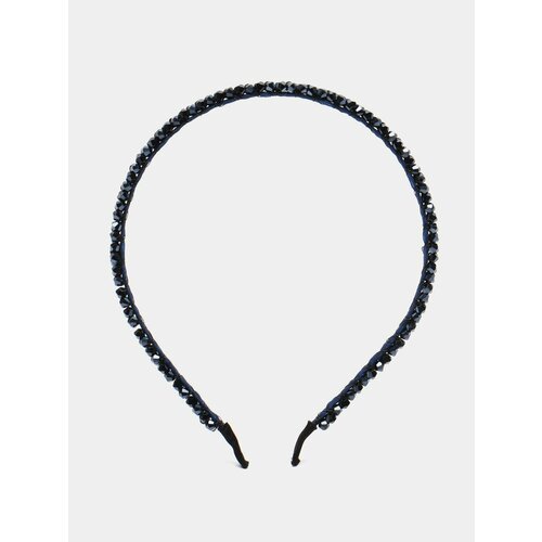 Ободок для волос с бусинами со стразами Бусины Стразы Женский ободок подарок , Цвет: Темно-синий