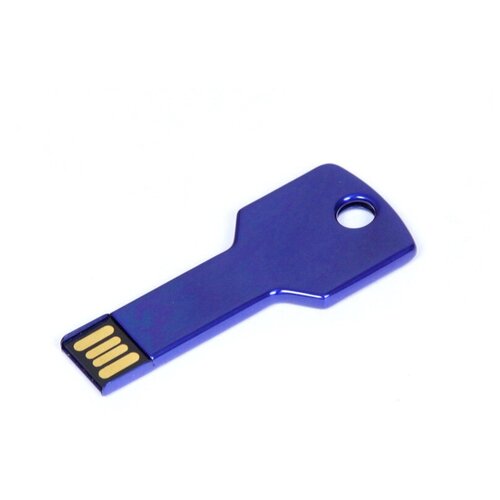 Металлическая флешка Ключ для нанесения логотипа (16 Гб / GB USB 2.0 Синий/Blue KEY Flash drive ME004)