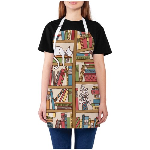 Фартук женский для готовки JoyArty "Сон на книжной полке", универсальный размер