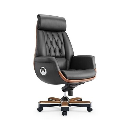 Компьютерное кресло NORDEN Трон для руководителя, обивка: натуральная кожа, цвет: черный