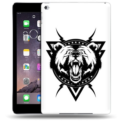 Чехол задняя-панель-накладка-бампер MyPads медведь в треугольнике для Apple iPad Air 2 (A1566/A1567) противоударный