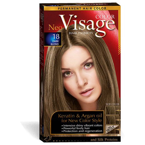 COLOR Visage Стойкая крем-краска для волос, 18 Тёмно-русый / Dark Blond, 50 мл
