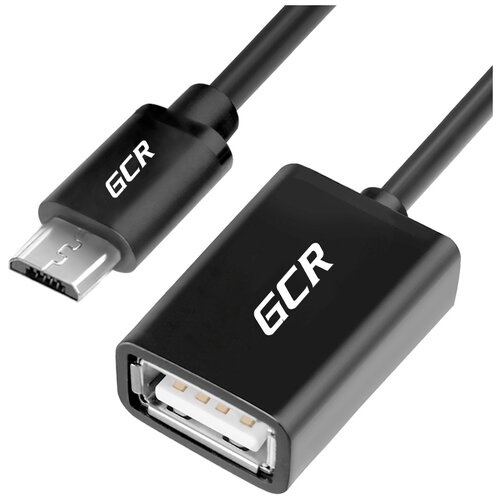 Переходник/адаптер GCR USB - microUSB 28 AWG (GCR-MB5), 0.5 м, черный