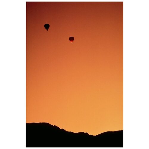 Постер на холсте Два воздушных шара на закате 50см. x 75см.