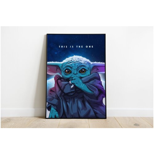 Плакат "Малыш Йода" / Формат А1 (60х80 см) / Постер для интерьера