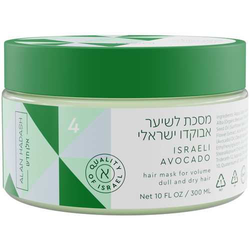 Alan Hadash Маска для волос Израильский авокадо, 300 г, 300 мл, банка