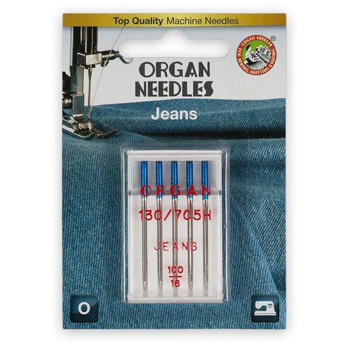 Иглы для быт. шв. машин ORGAN для джинсы 5 шт в блистере №100 37591172162