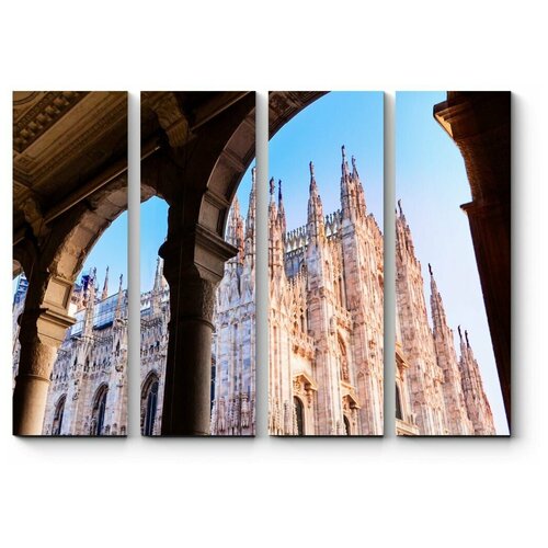 Модульная картина Миланский собор с необычного ракурса80x60