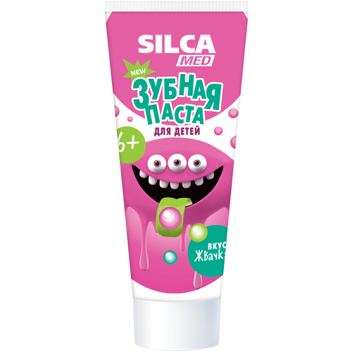Зубная паста SILCA Со вкусом жвачки 6+, 65 мл, 65 г