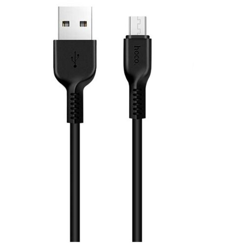 Кабель USB-A - Micro-USB Hoco / 1 метр / 2.4A / зарядка и передача данных / черный