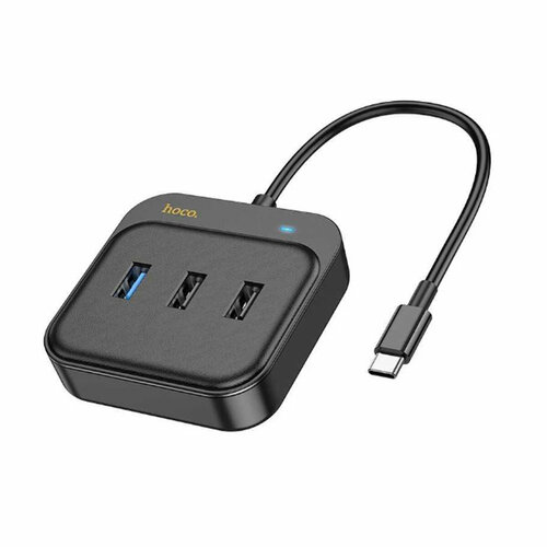 USB-концентратор HOCO HB36, EasyLink, 5 Гнезд, PD, USB3.0, 2хUSB2.0, HDMI, кабель Type-C, цвет: черный