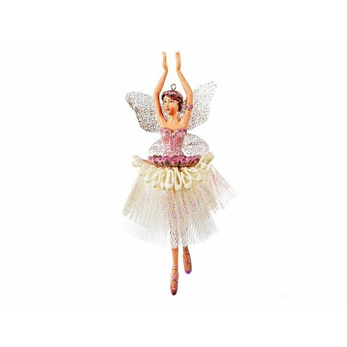 Елочная игрушка балерина - мерцающий мотылёк в корсаже без рукава, 16 см, подвеска, Goodwill MO94116-2