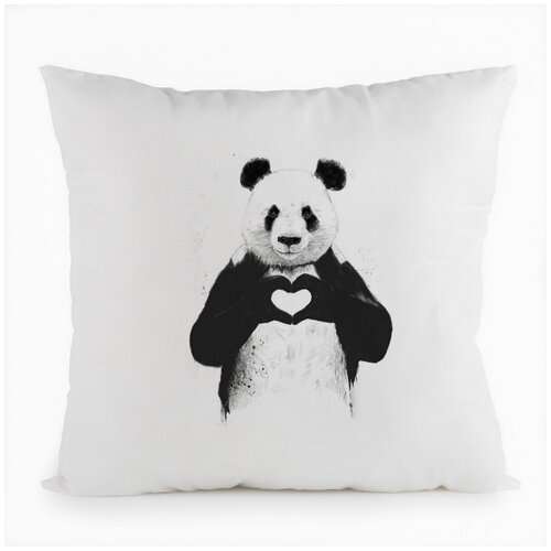 Подушка CoolPodarok Животные Панда с сердечком