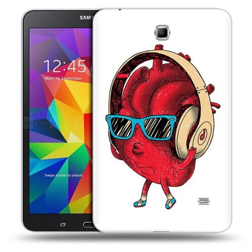 Чехол задняя-панель-накладка-бампер MyPads слушай сердце для Samsung Galaxy Tab 4 7.0 SM-T230/T231/T235 противоударный