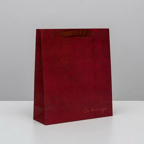 Пакет подарочный ламинированный вертикальный, упаковка, "От всего сердца", M 25.5 x 30 x 9 см