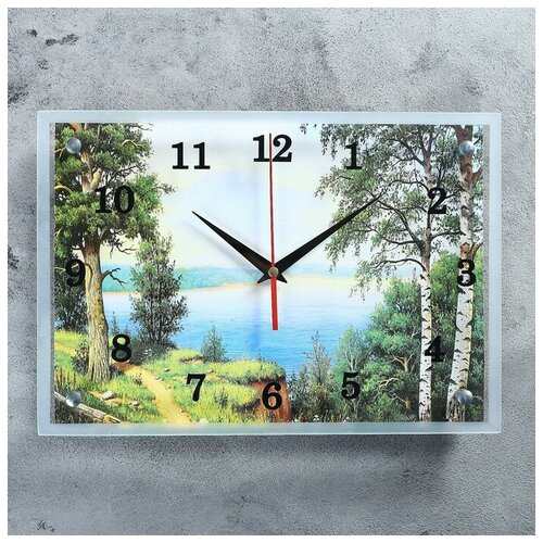 Часы настенные, серия: Природа, "Озеро", 25х35 см