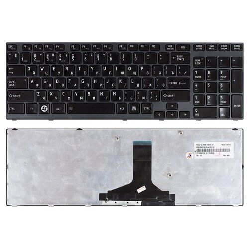 Клавиатура для ноутбука Toshiba MP-10N83US-6698 черная с черной рамкой (версия 1)