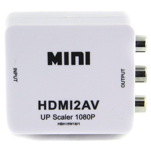 Конвертер HDMI в AV 3RCA (тюльпаны), белый