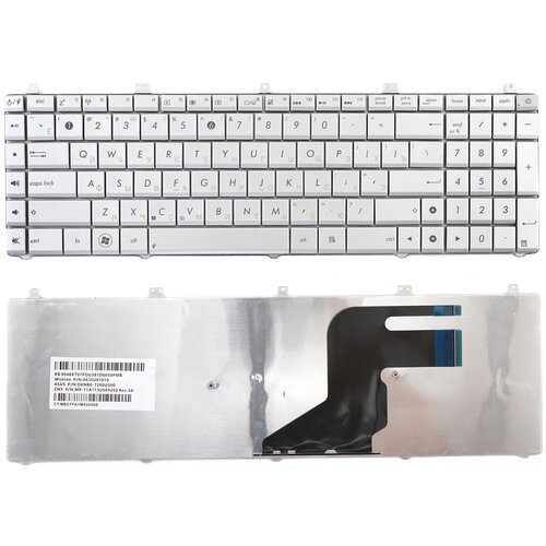Клавиатура для ноутбука Asus N75S, русская, серебристая