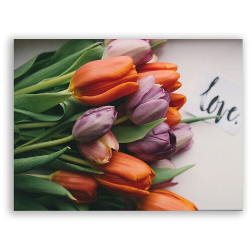Постер цветы на бумаге / Tulips / Тюльпаны