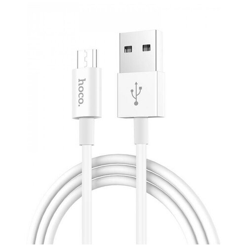 Кабель Hoco X23 USB - microUSB, 1 м, 1 шт., белый