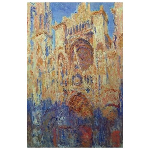 Репродукция на холсте Руанский Собор, Фасад (Rouen Cathedral, Facade) Моне Клод 50см. x 76см.