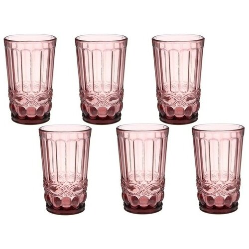 Magistro Набор стаканов «Ла-Манш», 350 мл, 6 шт, цвет розовый