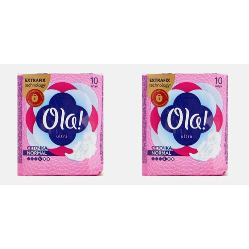 Ola! Прокладки гигиенические женские Silk Sense Ultra Normal, Шелковая сеточка, ультратонкие, аромат Ромашка, 10 шт/уп, 2 уп