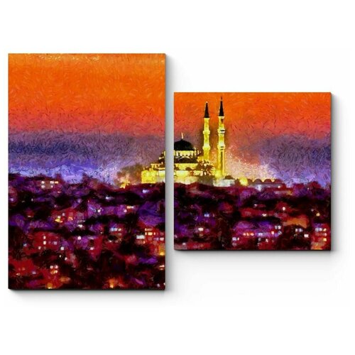 Модульная картина Сияющий Стамбул ночью 90x68
