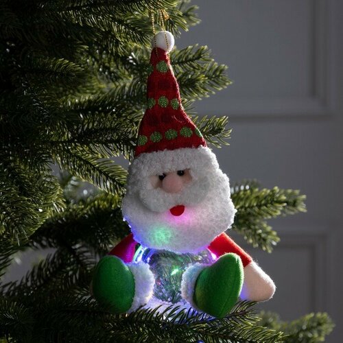 Ёлочная игрушка Дед Мороз, от батареек, свечение мульти