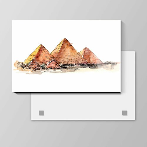 Картина на стекле - "Пирамиды Гизы Акварель" размер 60-40 см