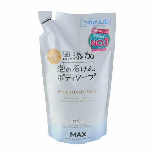 MAX Пенящееся жидкое мыло для тела без добавок, 450 мл, з/б, арт. 037795