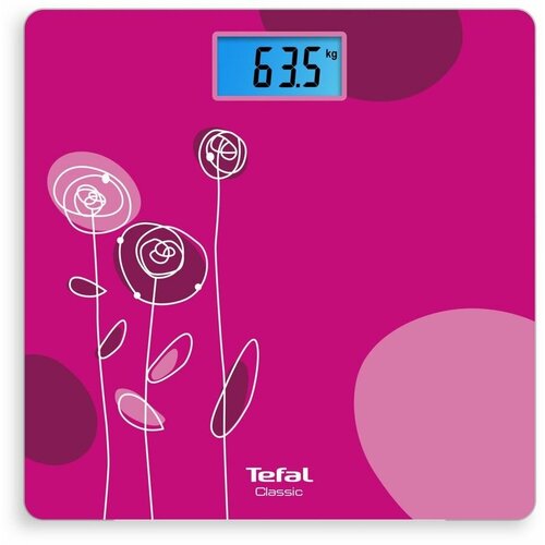 Весы напольные Tefal электронные PP1531V0 макс.160кг розовый/рисунок