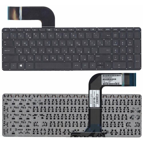 Клавиатура для HP Pavilion 15-p004er черная, без рамки, плоский Enter