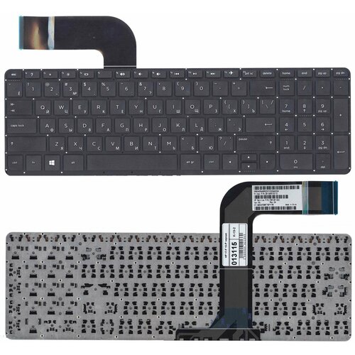 Клавиатура для HP Pavilion 15-p106nr черная, без рамки, плоский Enter