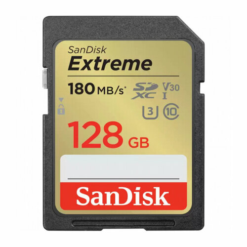 Карта памяти SanDisk Extreme SDXC Class 10 UHS-I U3 V30 180MB/s 128 GB
