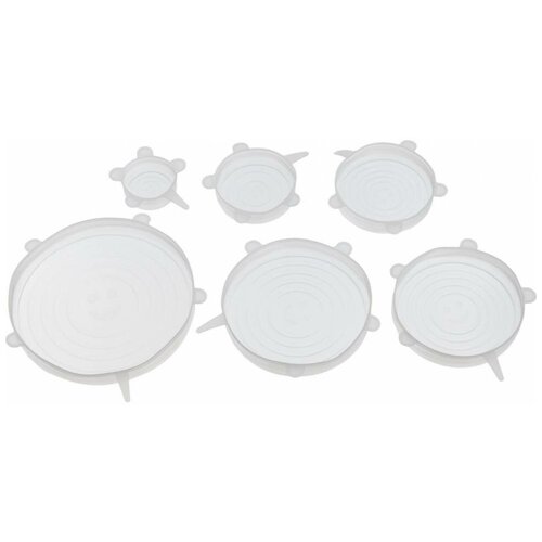 Силиконовые крышки для посуды растягивающиеся Bradex универсальные вакуумные, для кастрюли, банок, набор из 6 штук