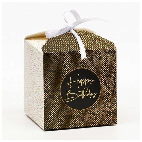 Коробка складная 'Happy birthday', 10 х 10 х 10 см, (5 шт)