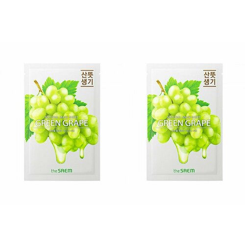 The Saem Маска тканевая для лица Natural Green Grape Mask Sheet, 21 мл, 2 шт