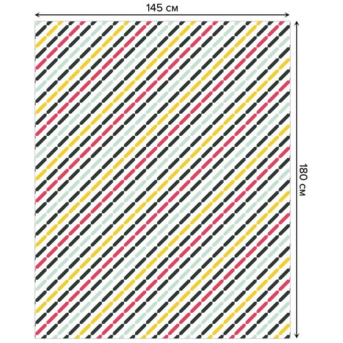 Скатерть прямоугольная JoyArty "Разноцветные стежки" из сатена, 180x145 см